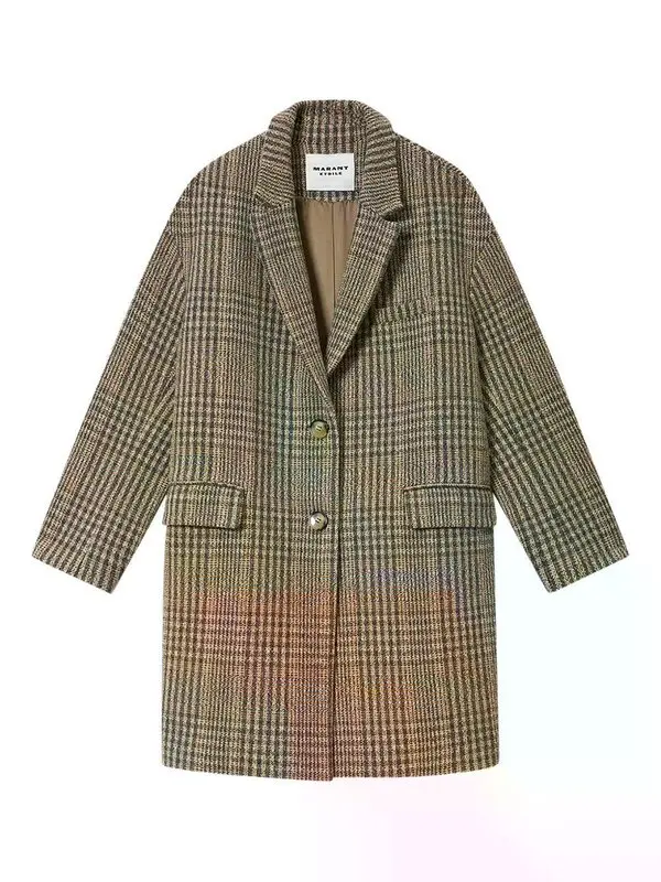 MARANT ETOILE Limiza Checked Coat - Brown