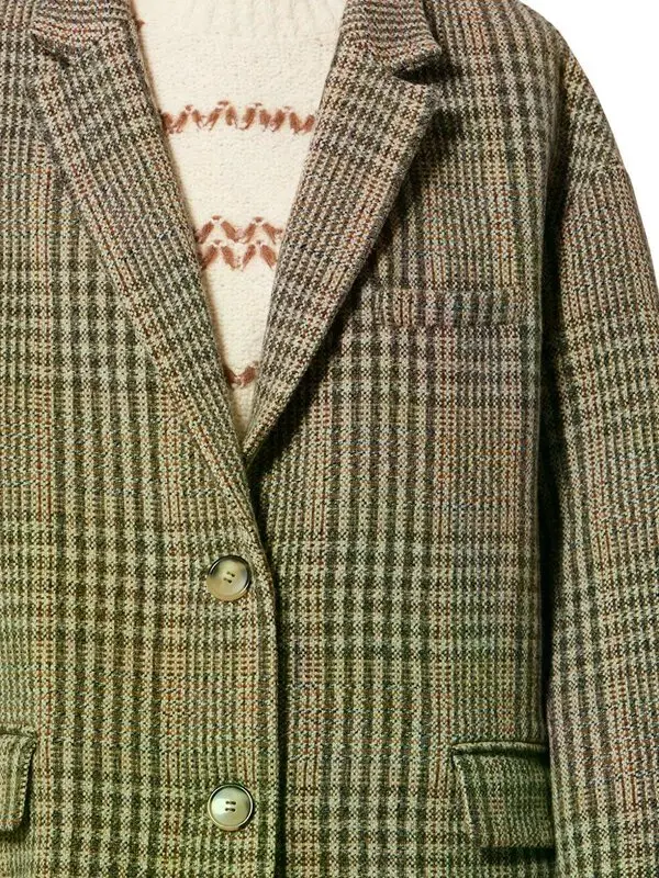 MARANT ETOILE Limiza Checked Coat - Brown