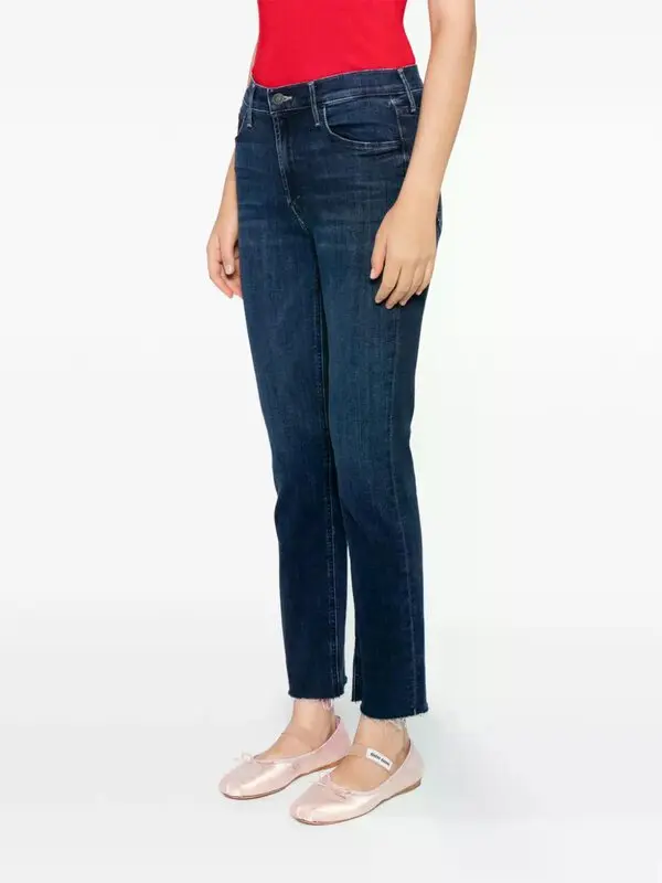 MOTHER The Mid Rise Dazzler Ankle Fray Jeans