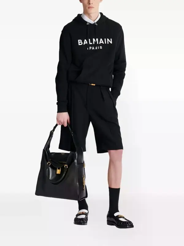 Balmain Logo-print Cotton Hoodie - Black