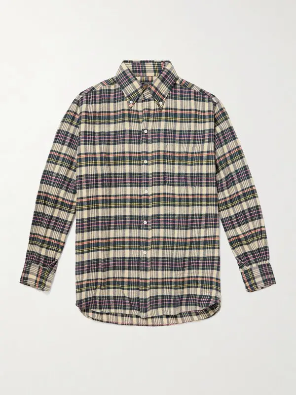 BEAMS Checked Cotton-flannel Shirt