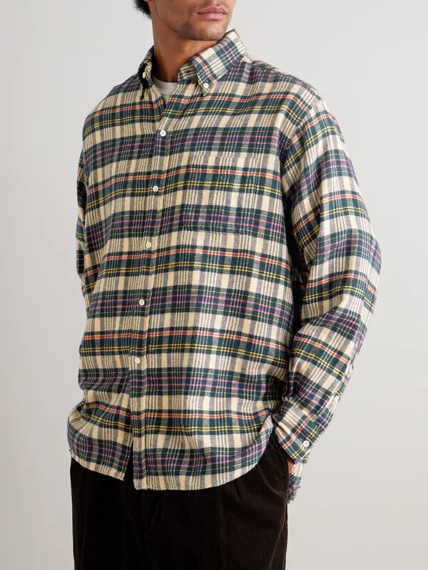 BEAMS Checked Cotton-flannel Shirt