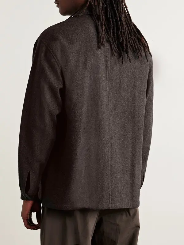 AMOMENTO Camp-collar Wool-flannel Shirt