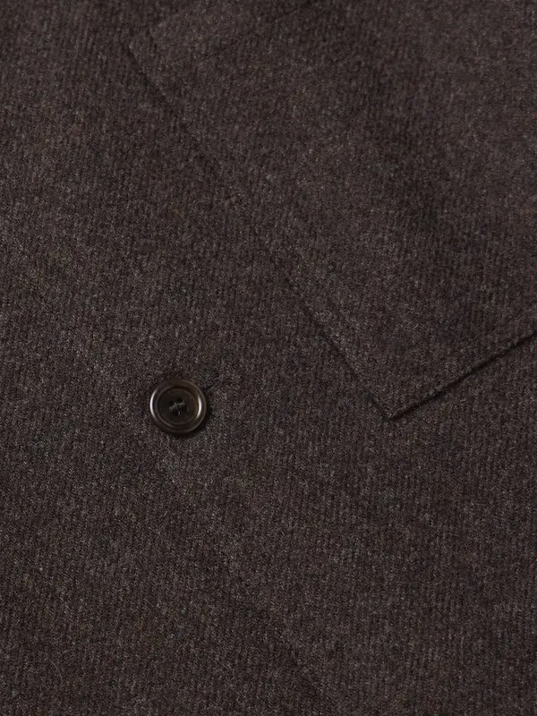 AMOMENTO Camp-collar Wool-flannel Shirt