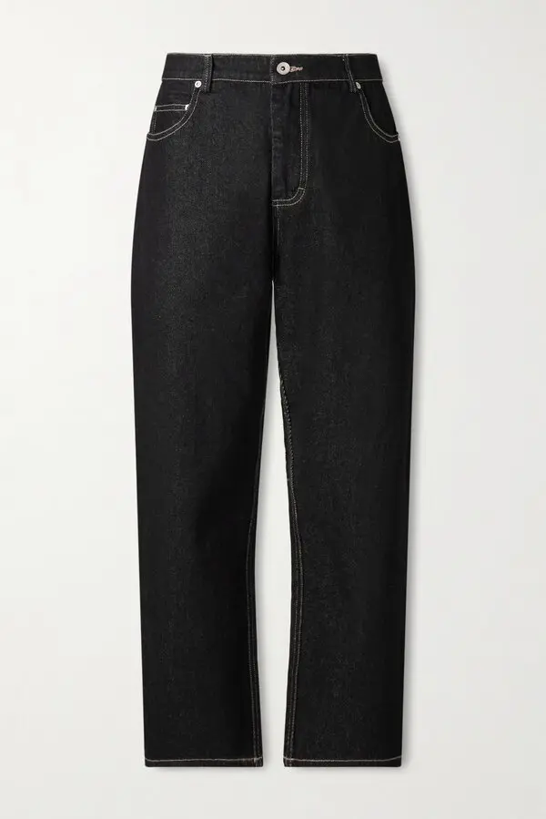 Folk Barrel-leg Jeans - Black
