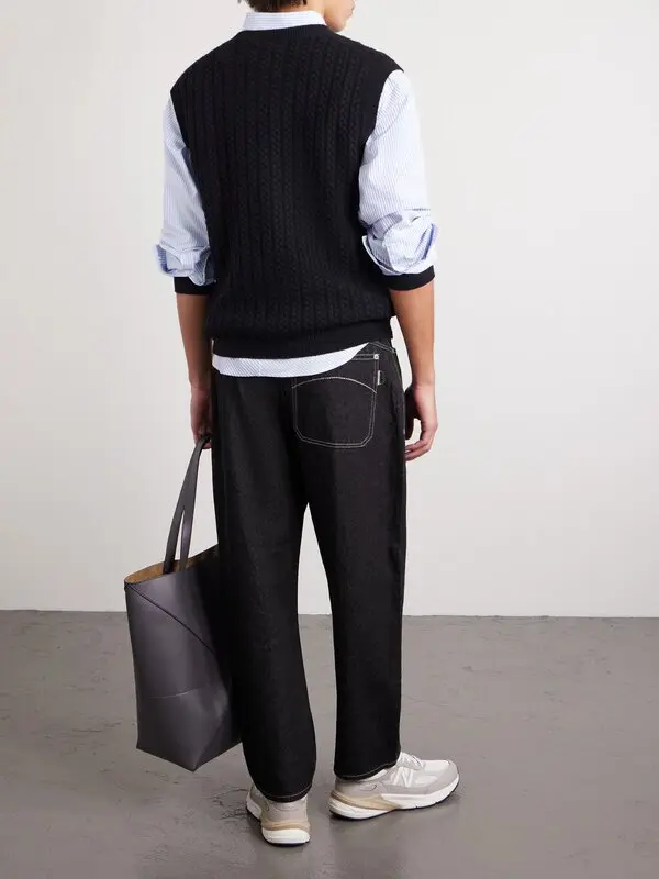 Folk Barrel-leg Jeans - Black