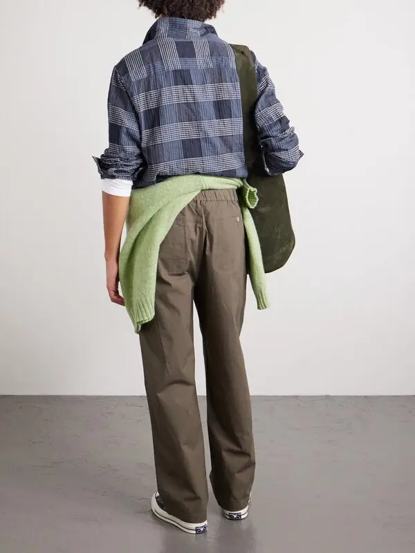 Folk Patch Checked Cotton-blend Shirt