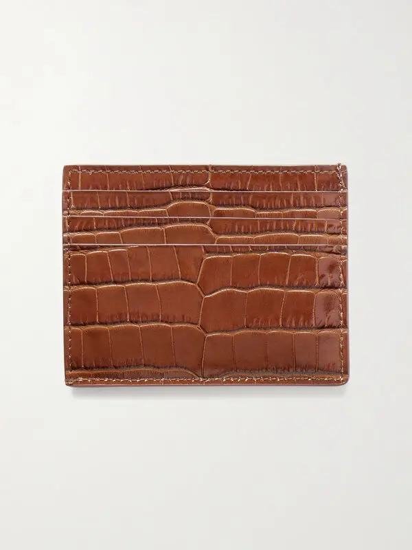 TOM FORD Croc-effect Leather Cardholder