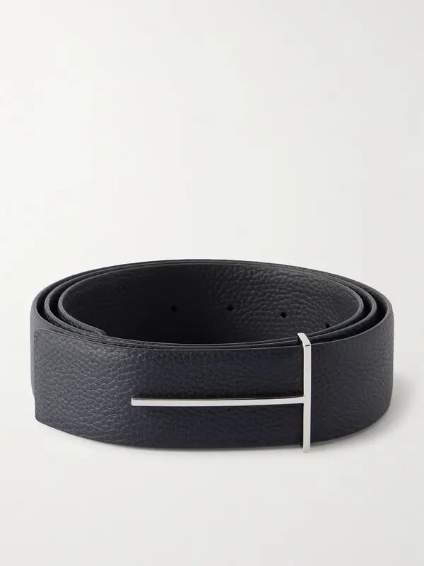 TOM FORD 3.8cm Full-grain Leather Belt - Blue