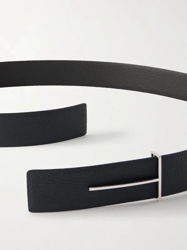 TOM FORD 3.8cm Full-grain Leather Belt - Blue