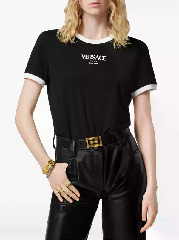 Versace Logo-motif T-shirt - Black