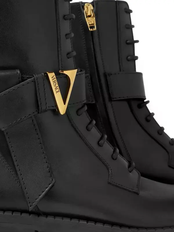 Versace Lace-up Ankle Boots With Lug Soles
