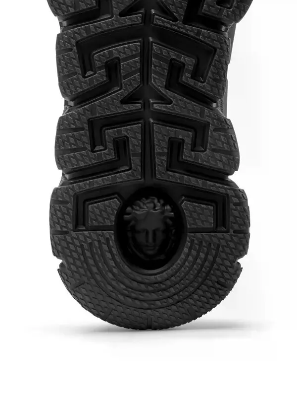 Versace Trigreca Lace-up Sneakers With Milan Coordinates - Blue