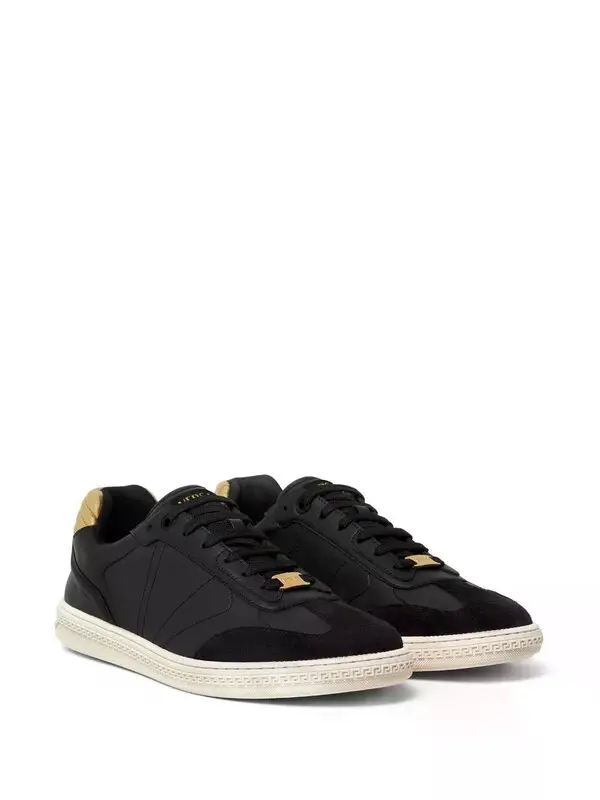Versace Logo Plaque Lace-up Sneakers - Black