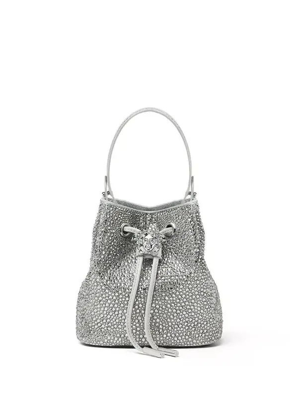 Versace La Medusa Mini Bucket Bag With Crystal Embellishments