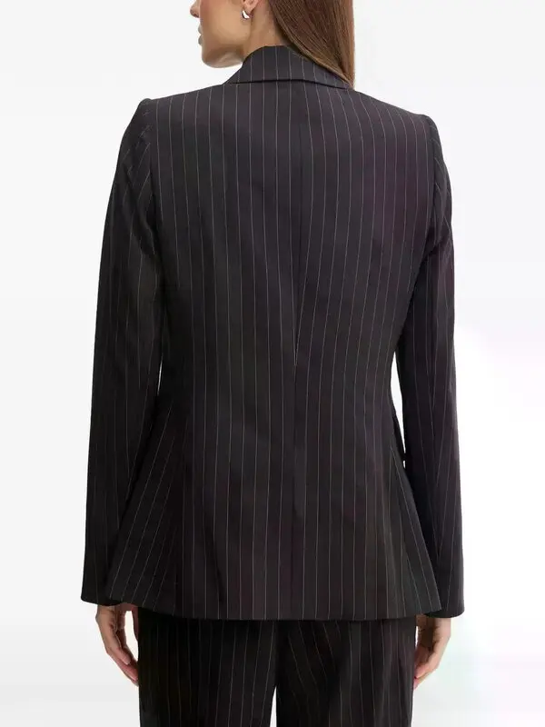 Dkny Pinstripe Double-breasted Blazer - Black