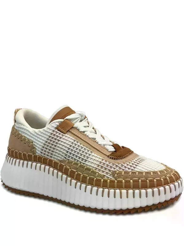 Chloé Platform Stitching Sneakers - White