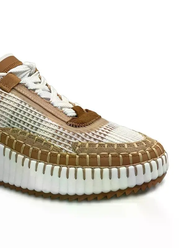 Chloé Platform Stitching Sneakers - White