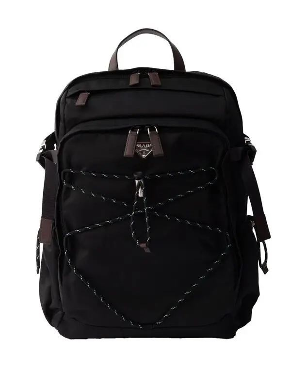 Prada Speedrock Backpack In Re-nylon And Leather - Black