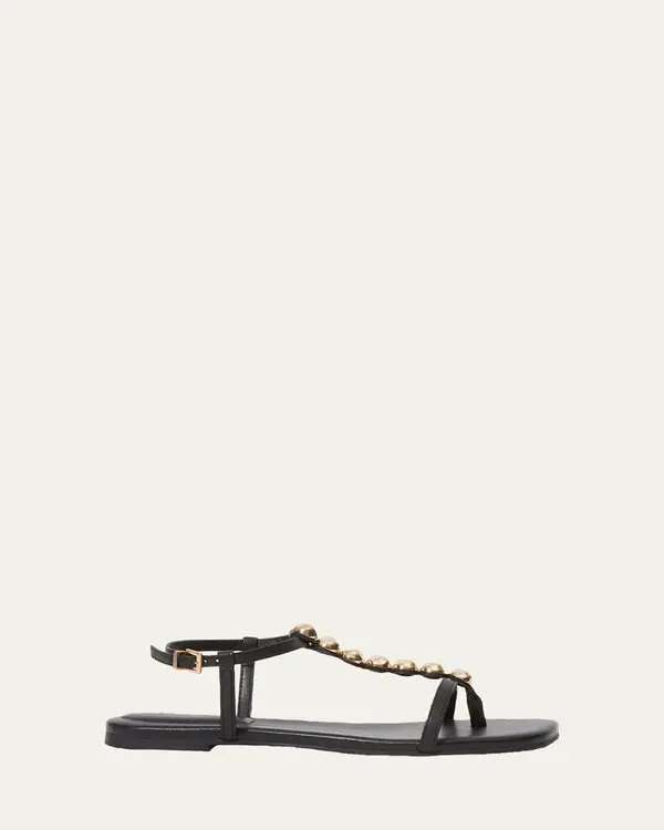 Simkhai Amaya Leather Sandals - Black