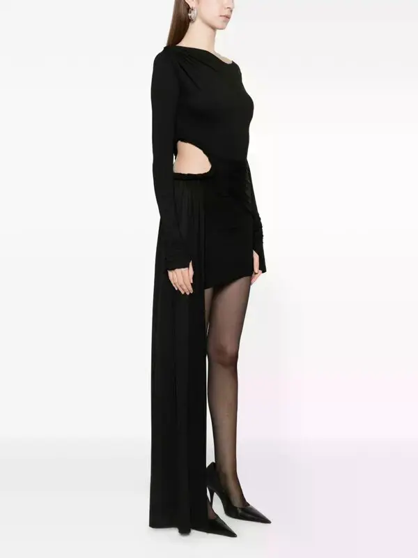 AXEL 113 Tyla Cut-out Draped Mini Dress - Black