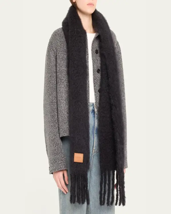 Loewe Wool-blend Fringe Trim Scarf