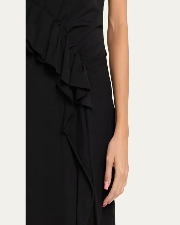 Ulla Johnson Jeune Ruffled Sleeveless Midi Dress - Noir