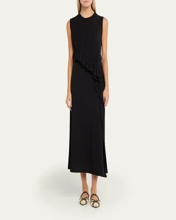 Ulla Johnson Jeune Ruffled Sleeveless Midi Dress - Noir
