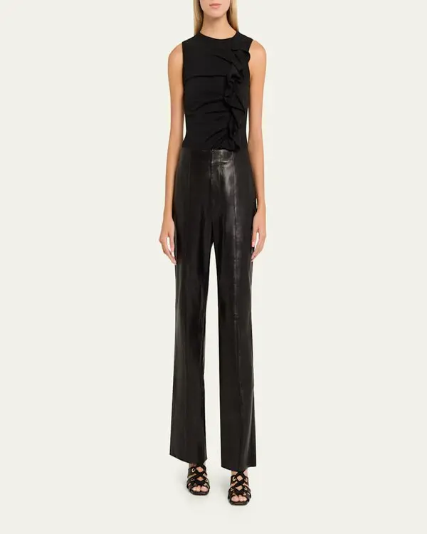 Ulla Johnson Clio Ruched Sleeveless Top