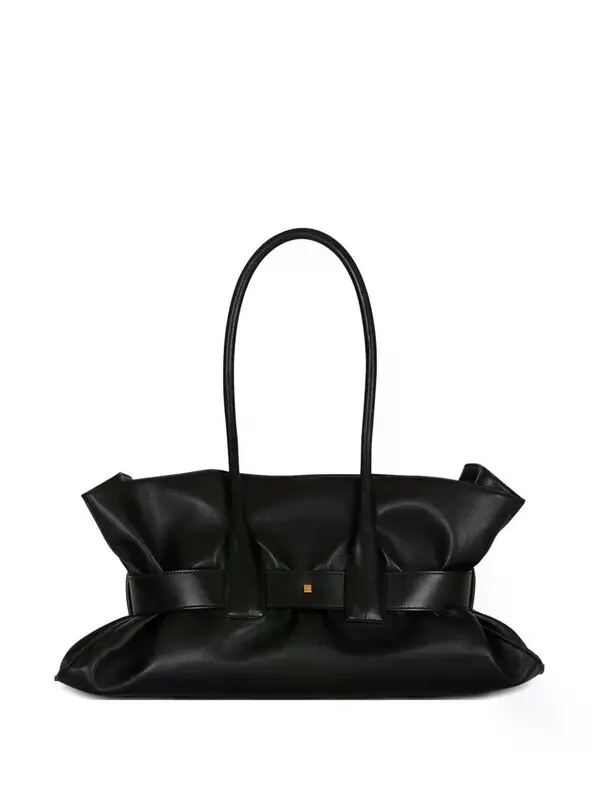 Balmain Anthem Buckled Shoulder Bag - Black
