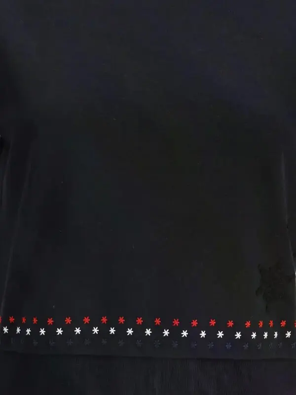 Thom Browne Snowflake-embroidery Crew-neck T-shirt - Black