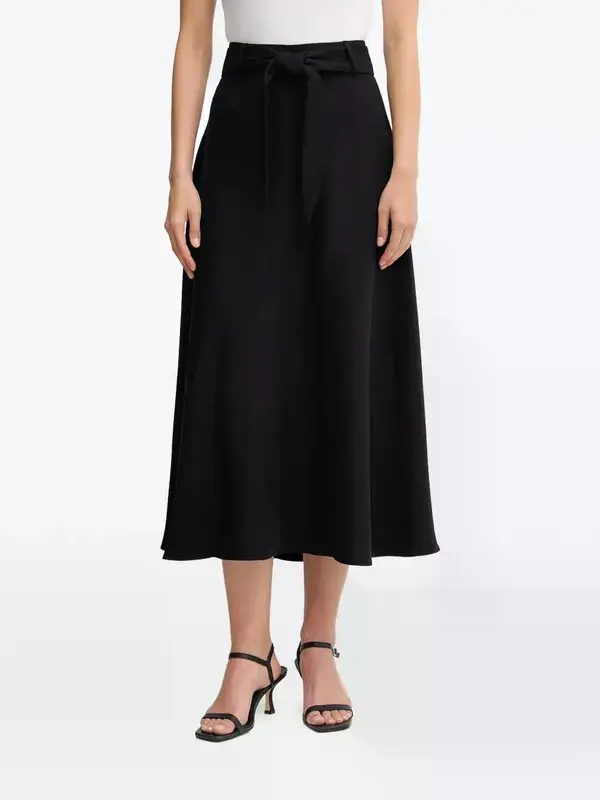 Dkny A-line Midi Skirt With Tie Waist