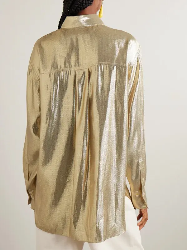 JOSEPH Capri Metallic Silk-blend Shirt