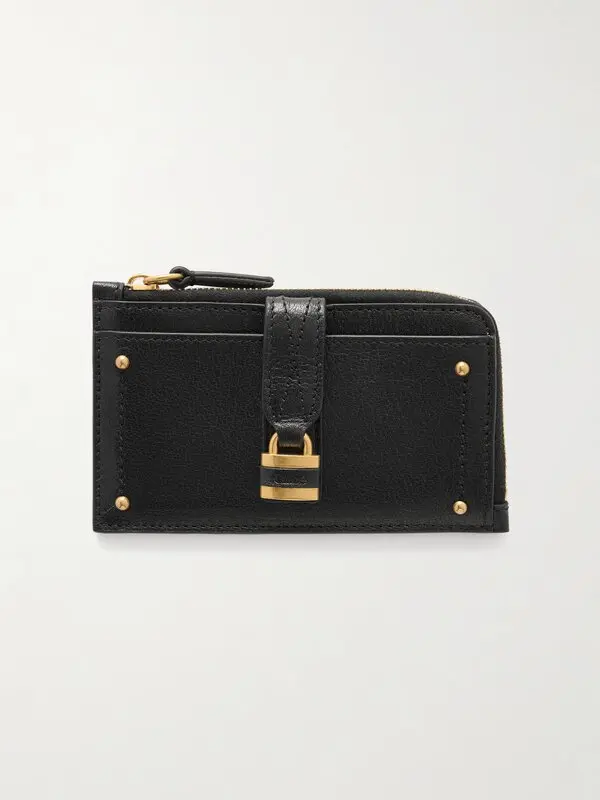 Chloé Paddington Embellished Leather Cardholder - Black
