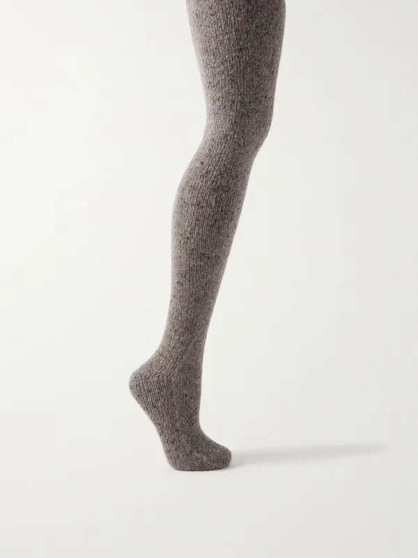 THE ROW Mumu Stretch-knit Tights - Brown