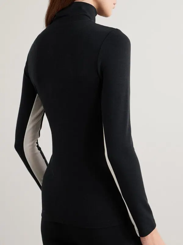 WE NORWEGIANS Voss Striped Ski Top - Black
