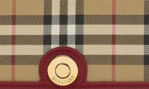 Burberry Note Check & Leather Crossbody Bag