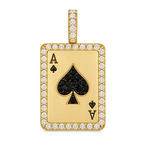ANCONA JEWELRY 14k Gold Diamond Ace Of Spades Pendant - Yellow