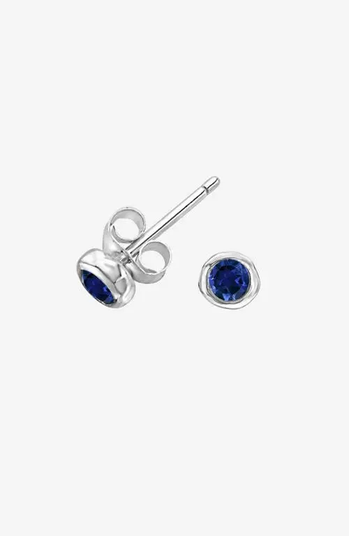 DOWER & HALL 3mm Sapphire Dewdrop Stud Earrings - Sterling Silver
