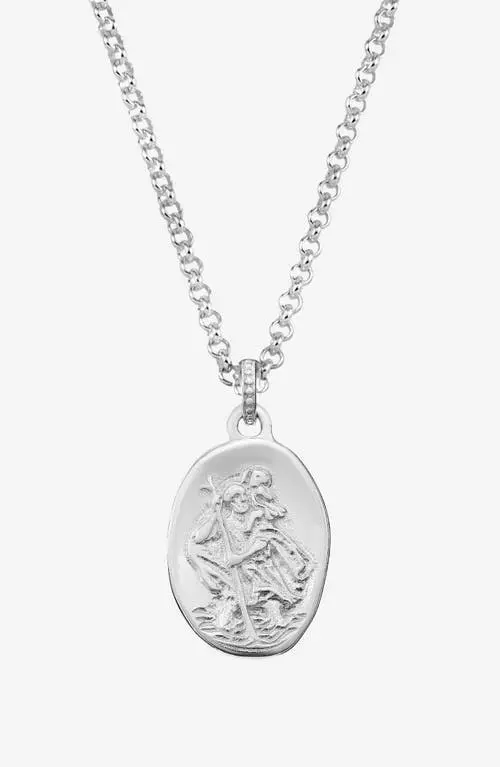 DOWER & HALL St. Christopher Talisman Chain Necklace - Sterling Silver