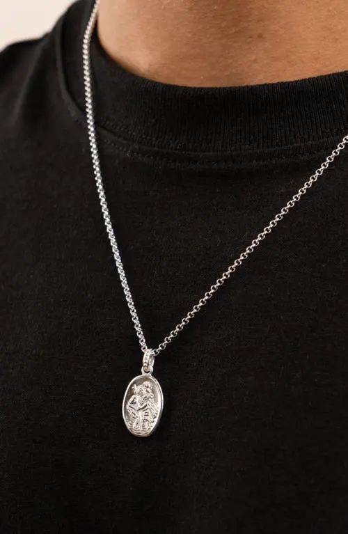 DOWER & HALL St. Christopher Talisman Belcher Chain Necklace - Sterling Silver