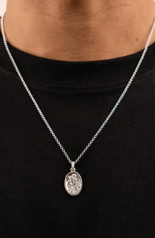 DOWER & HALL St. Christopher Talisman Belcher Chain Necklace - Sterling Silver