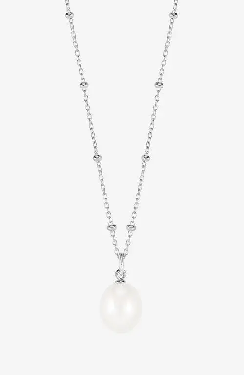 DOWER & HALL 8mm Oval Pearl Pendant - Sterling Silver