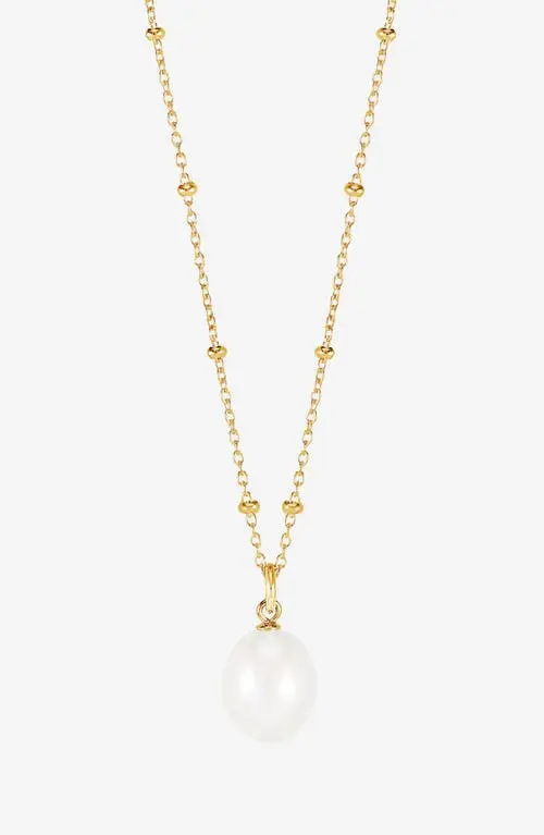 DOWER & HALL 8mm Oval Pearl Pendant - Yellow Gold Vermeil