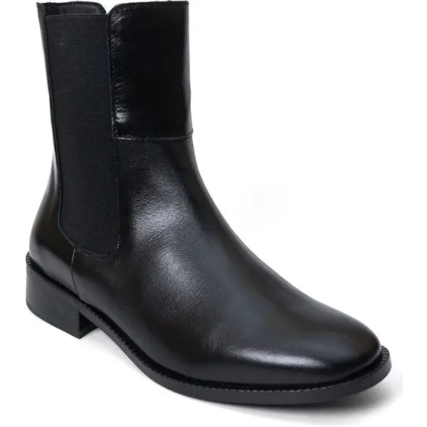 MENINA STEP Balmoral Leather Chelsea Boot - Black