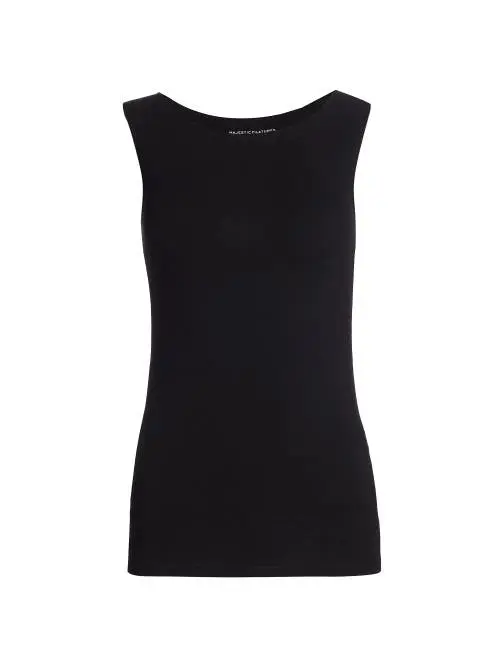 Majestic Filatures Soft Touch Merrow Edge Crewneck Tank - Noir