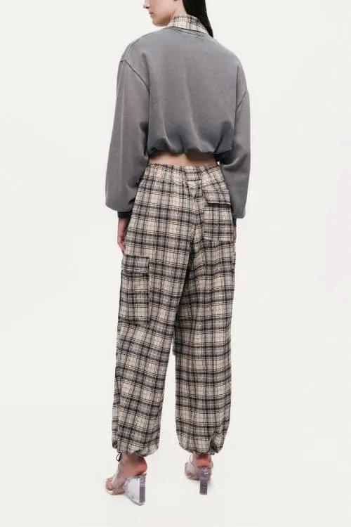 NOCTURNE Checked Cargo Trousers
