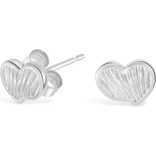 DOWER & HALL Humbug Heart Studs - Yellow Gold Vermeil