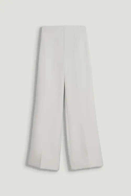 NOCTURNE Cuffed Wide-leg Trousers - White