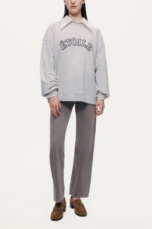 NOCTURNE Woven Text Logo Sweatshirt - Grey